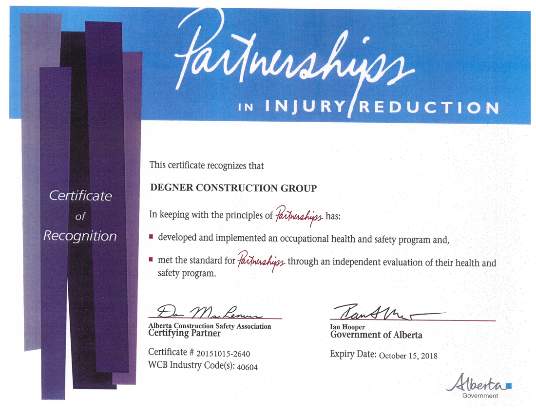 Committed to Safety – Degner Construction Group